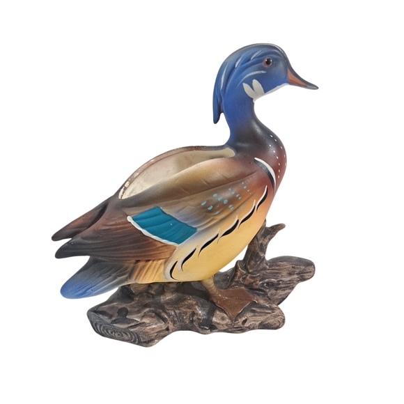 Enesco | Accents | Vintage Enesco Ceramic Wood Duck Planter Figurine ...